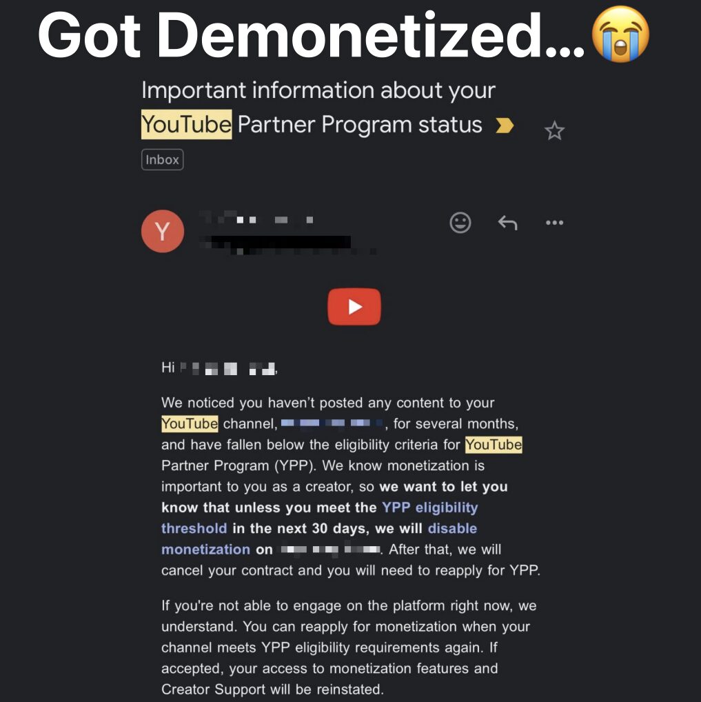 Youtube Demonetization For inactivity (How to Stay Monetized in 2025 ...